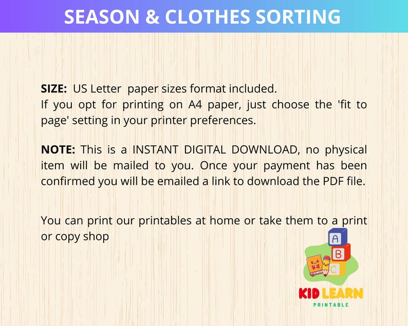 Clothes Sorting Activity,season Wear Activities,weather Dress up Game ...