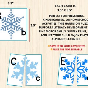 Snowflake Alphabet Puzzle,snowflake Symmetry Alphabet,winter Alphabet ...