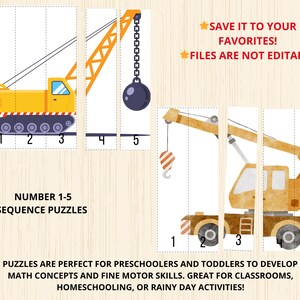 Construction Vehicles Puzzles,vehicles Number Sequence Puzzle,vehicles ...