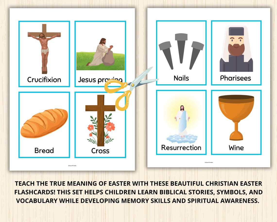Easter Story Flashcards,religeous Easter Flash Cards,christian Easter ...