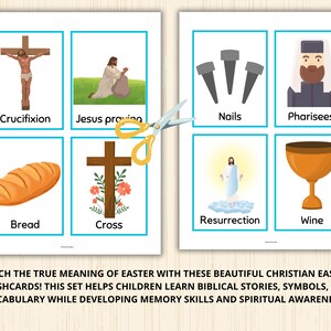 Easter Story Flashcards,religeous Easter Flash Cards,christian Easter ...