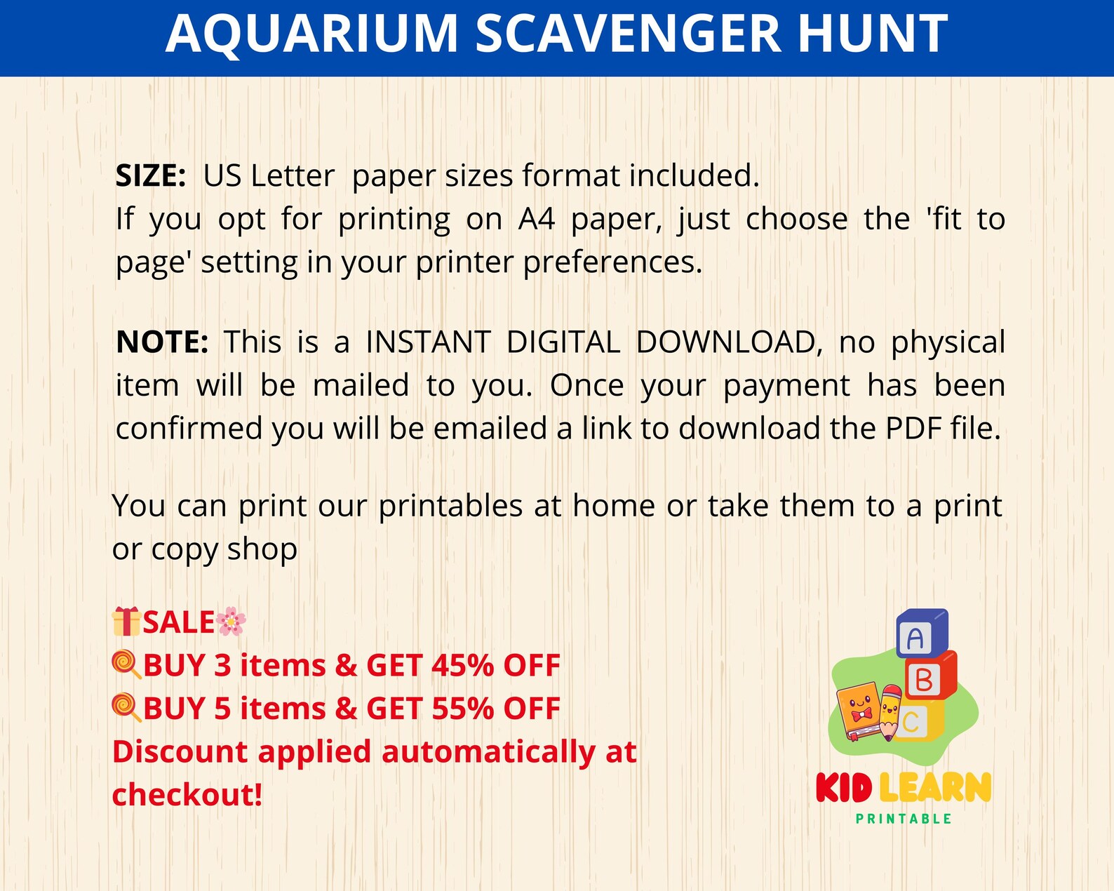 Ocean Scavenger Hunt,under the Sea Scavenger Hunt,aquarium Trasure Hunt ...