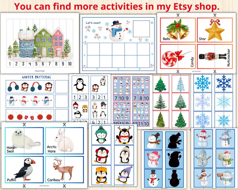 Arctic Animal Matching,arctic Animal Puzzle,winter Animal Montessori ...