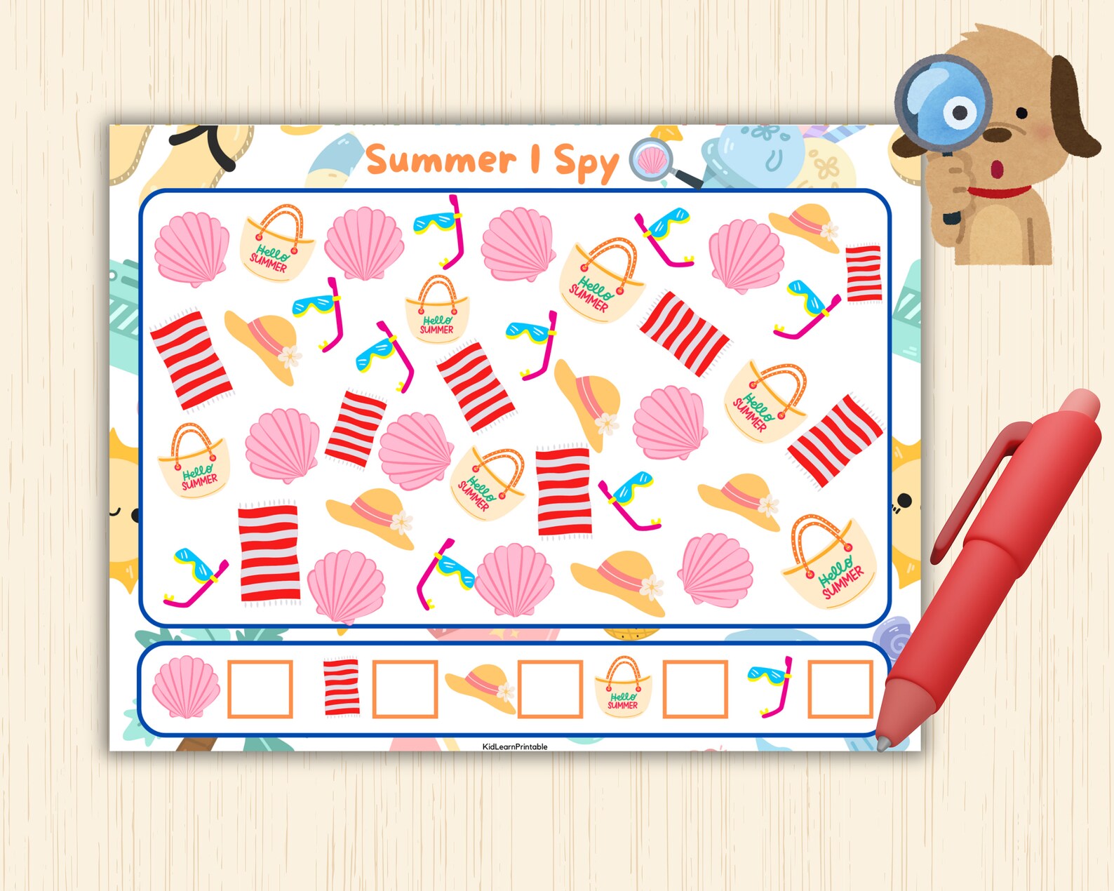 Summer I Spy,counting Activity,look and Find,summer Preschool ...