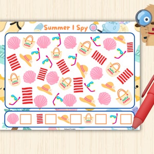 Summer I Spy,counting Activity,look and Find,summer Preschool ...