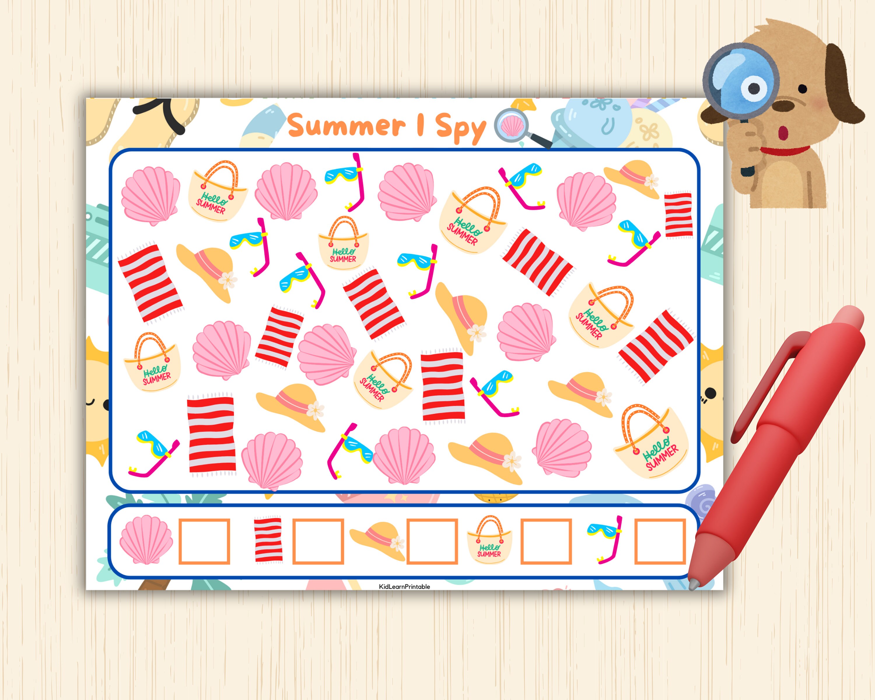 Summer I Spy,counting Activity,look and Find,summer Preschool ...