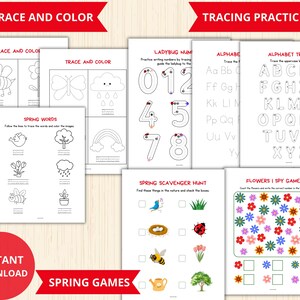 Spring Preschool Packet,spring Preschool Worksheets,spring Learning ...
