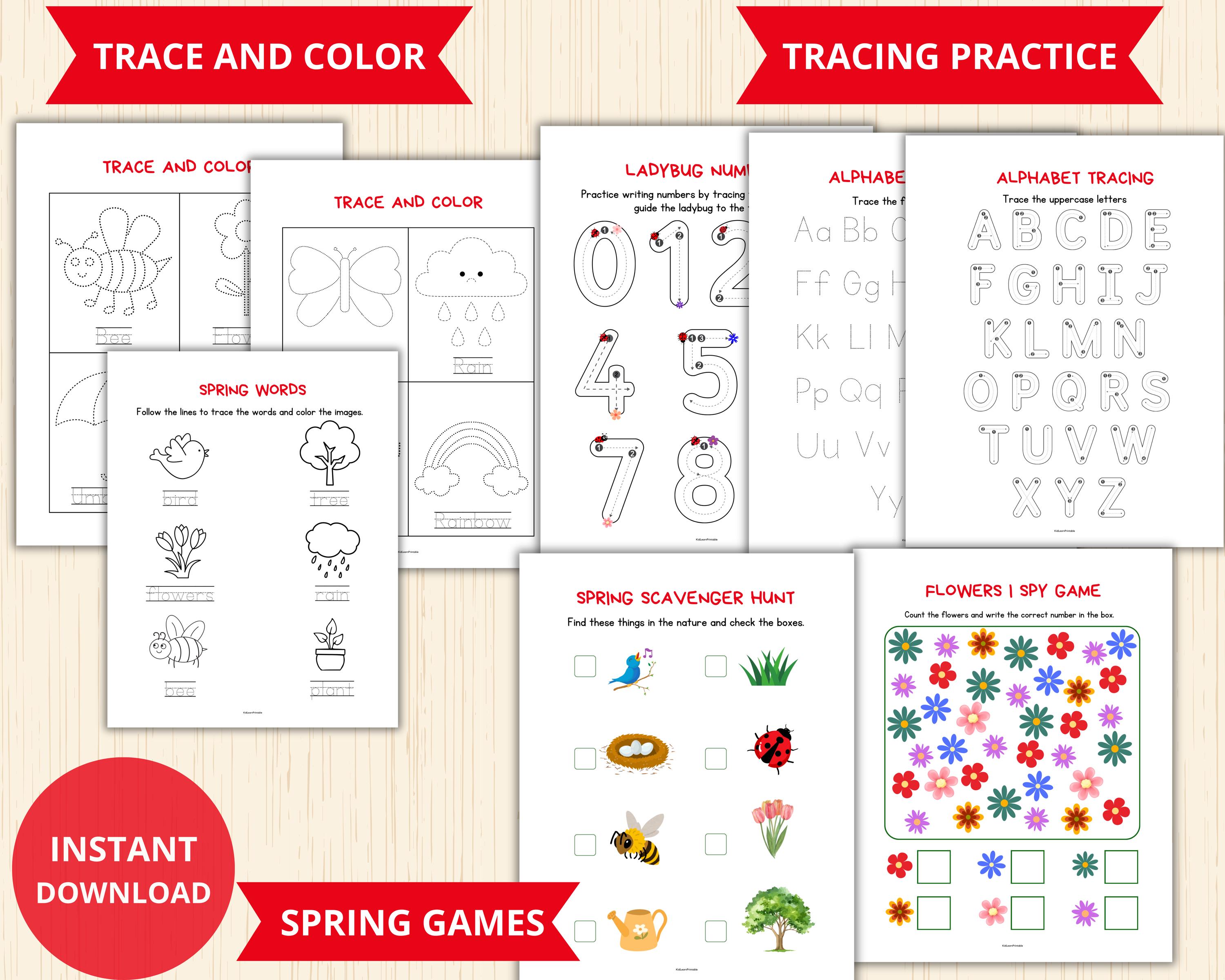 Spring Preschool Packet,spring Preschool Worksheets,spring Learning ...