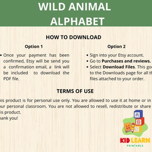 Wild Animals Flashcards,jungle Animals Alphabet,wild Animals Vocabulary ...