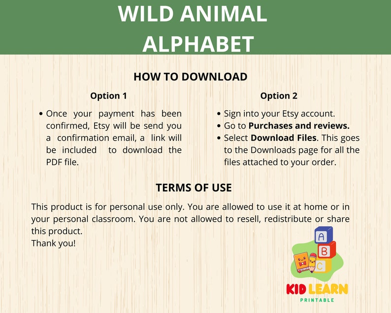 Wild Animals Flashcards,jungle Animals Alphabet,wild Animals Vocabulary ...