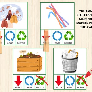 Earth Day Clip Card,earth Day Recycle Sort,earth Day, Waste Sorting ...