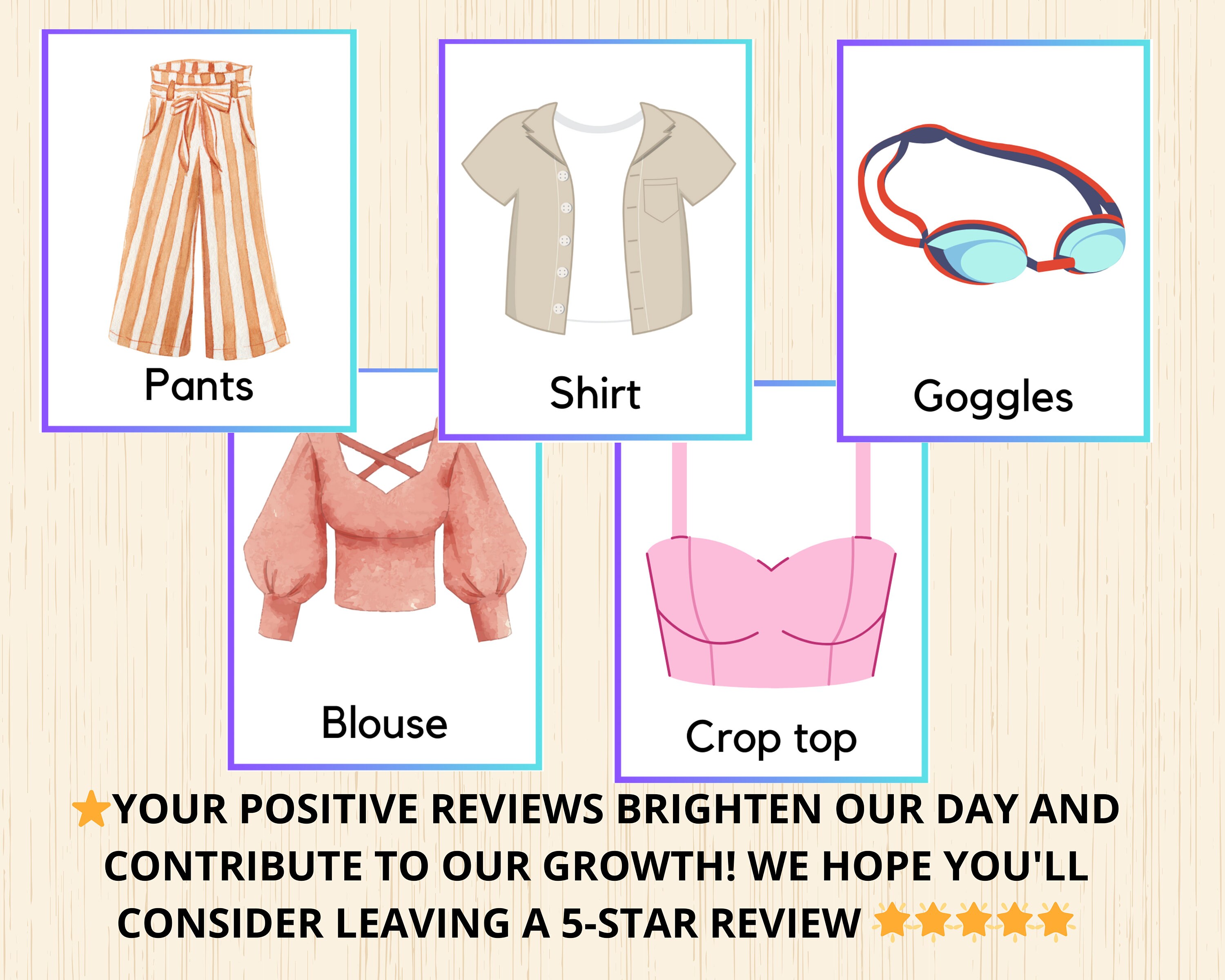 Clothes Vocabulary,clothes Montessori Flashcards,nomenclature Cards for ...