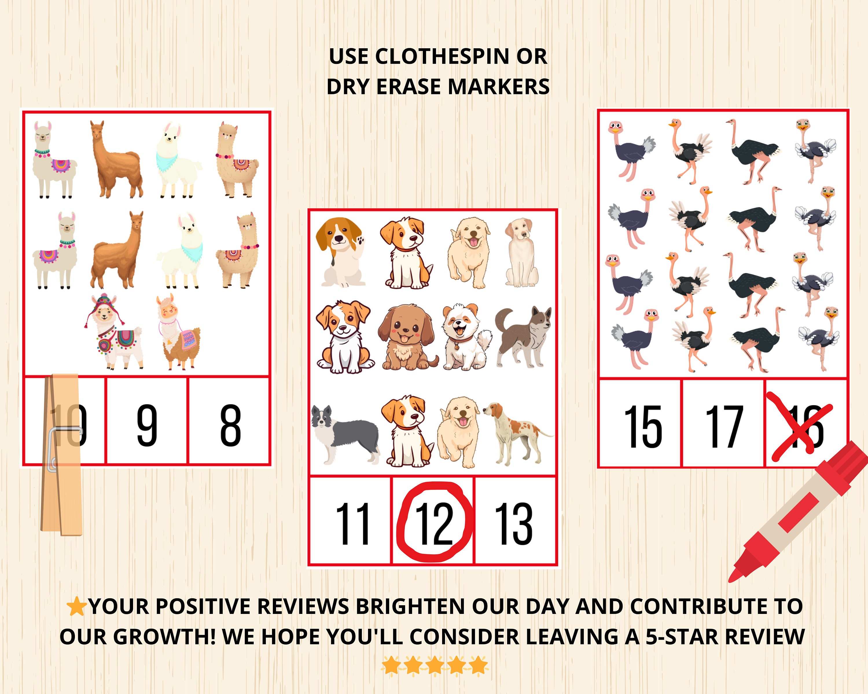 Farm Animals Count and Clip Cards,farm Unit Study,farm Preschool ...