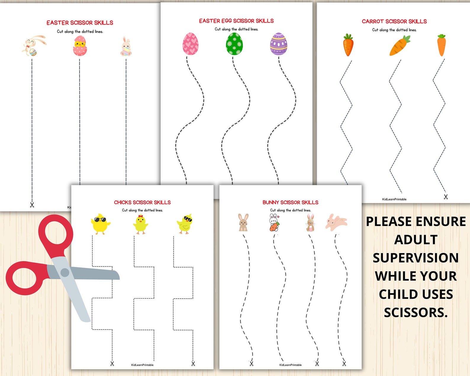 Easter Cutting Practice,easter Scissor Strips,scissor Skills Practice ...