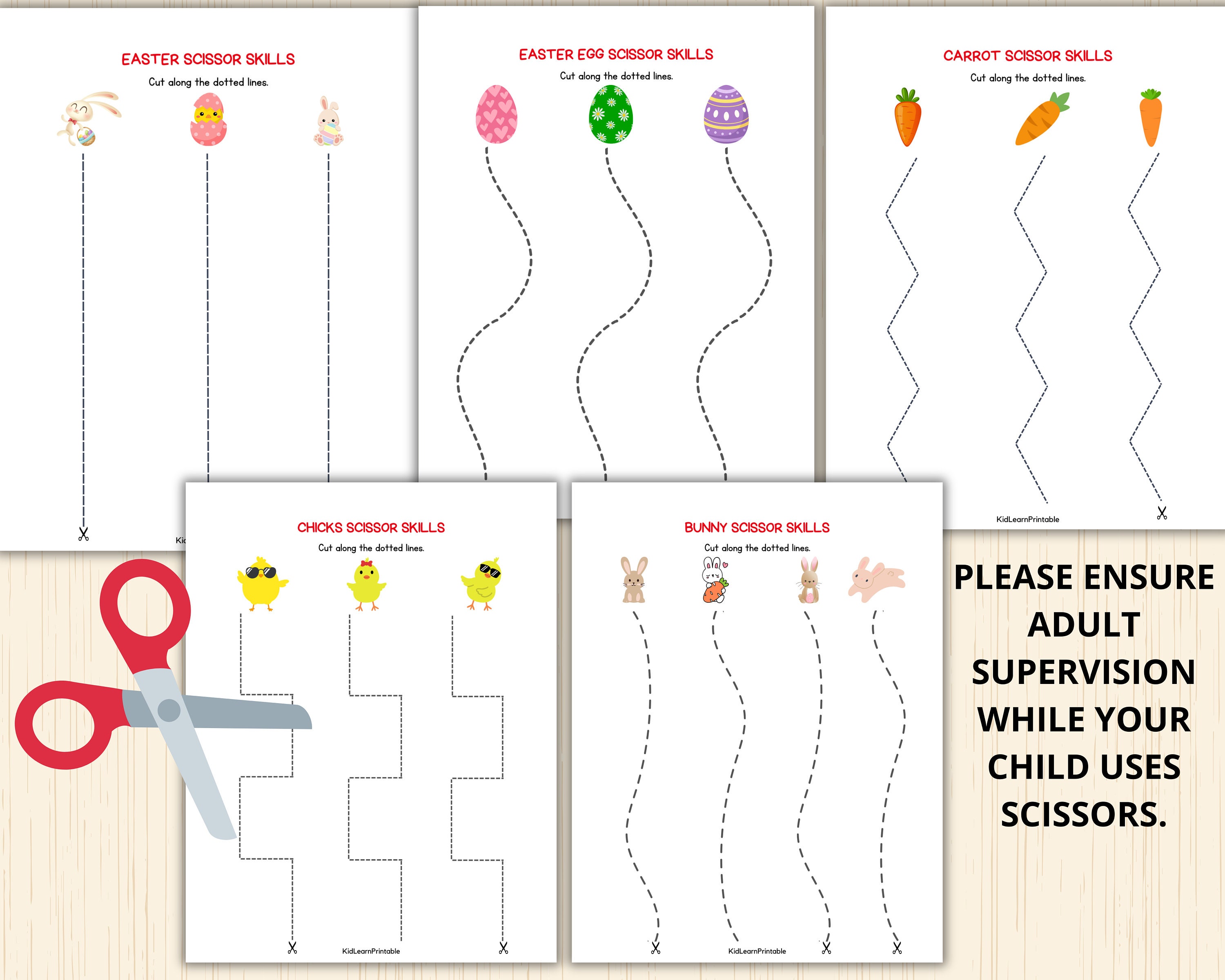 Easter Cutting Practice,easter Scissor Strips,scissor Skills Practice ...