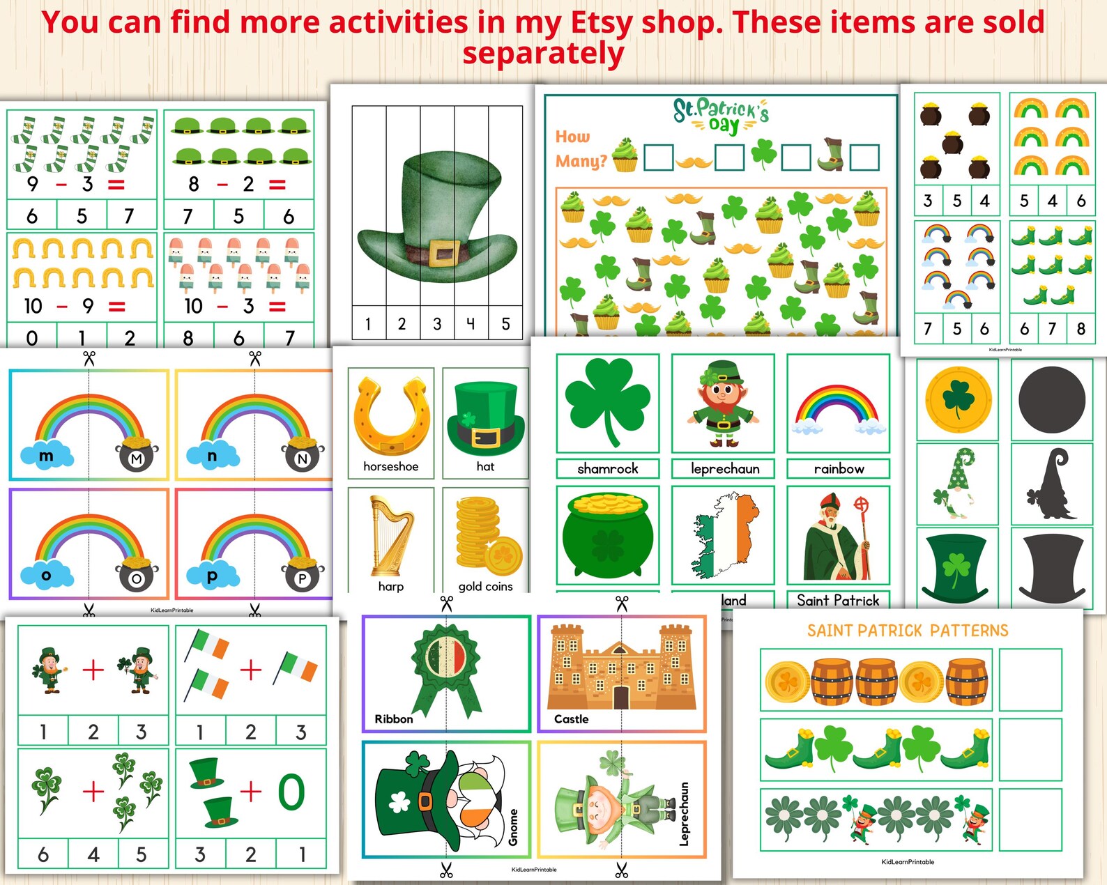 St. Patrick's Day Flashcard,st Patricks Vocabulary,saint Patrick's ...
