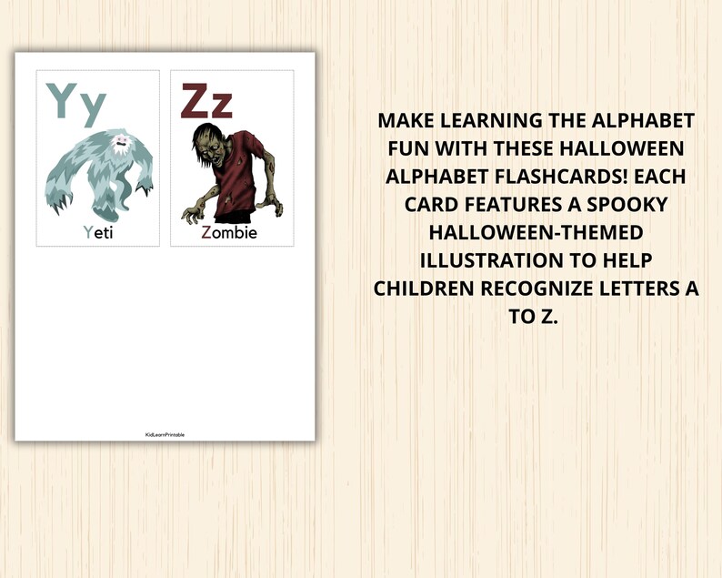 Halloween Alphabet Cards,halloween Flashcards,halloween Homeschool ...