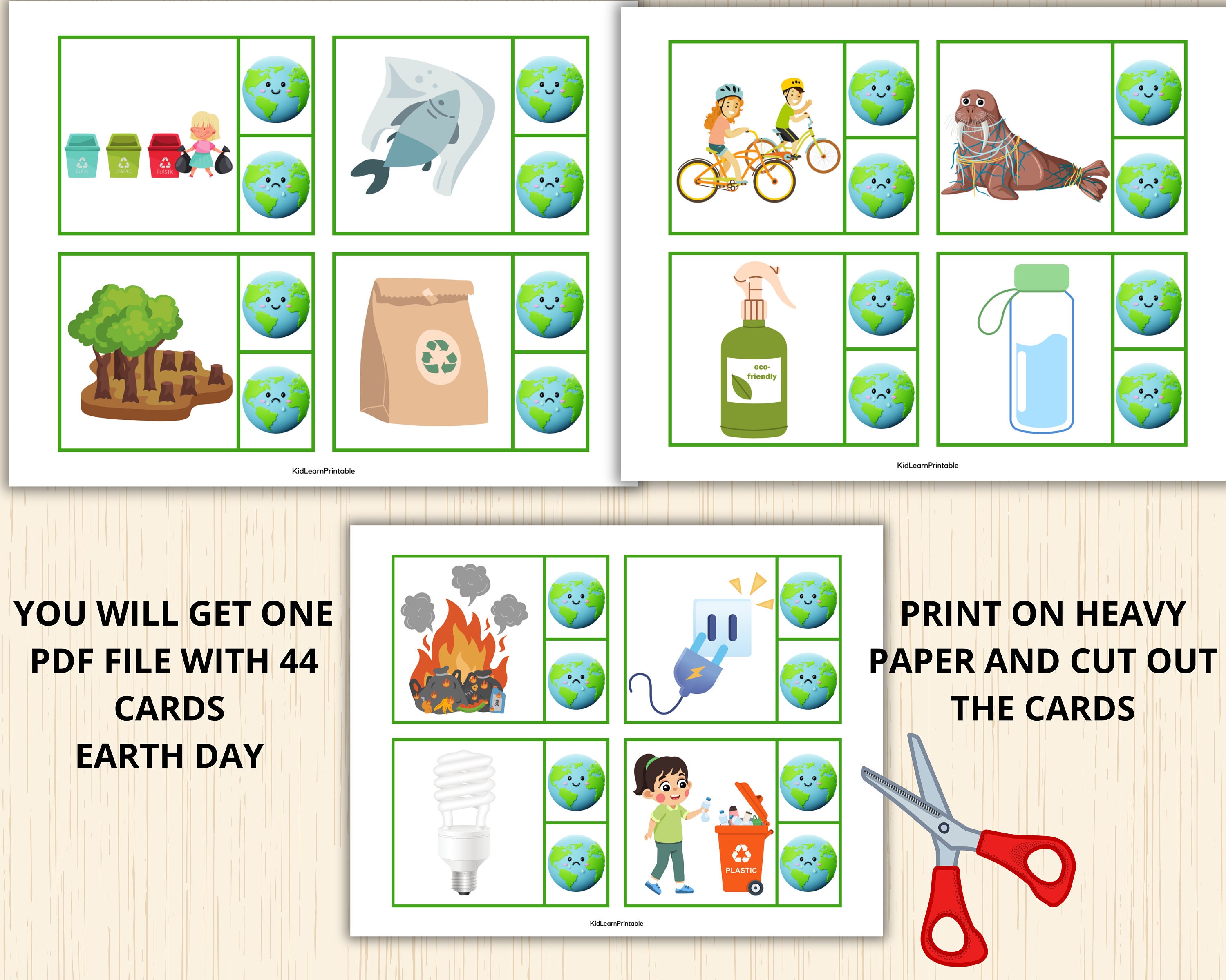 Earth Day Preschool Activity,happy Earth,sad Earth,earth Day Busy Book ...
