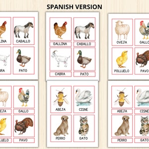 Farm Animals Montessori 3 Part Cards, Montessori Flash Cards, Farm ...