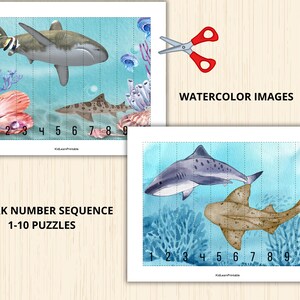 Shark Puzzles,counting Activity,number Puzzle,math Puzzles,math Skills ...