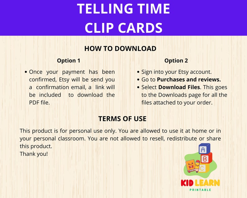 Telling Time Clip Cards,clock Activity,tell the Time Activity,learn the ...