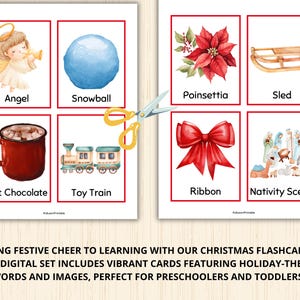 Christmas Flashcard,winter Flashcard,christmas Montessori Prek,holiday ...