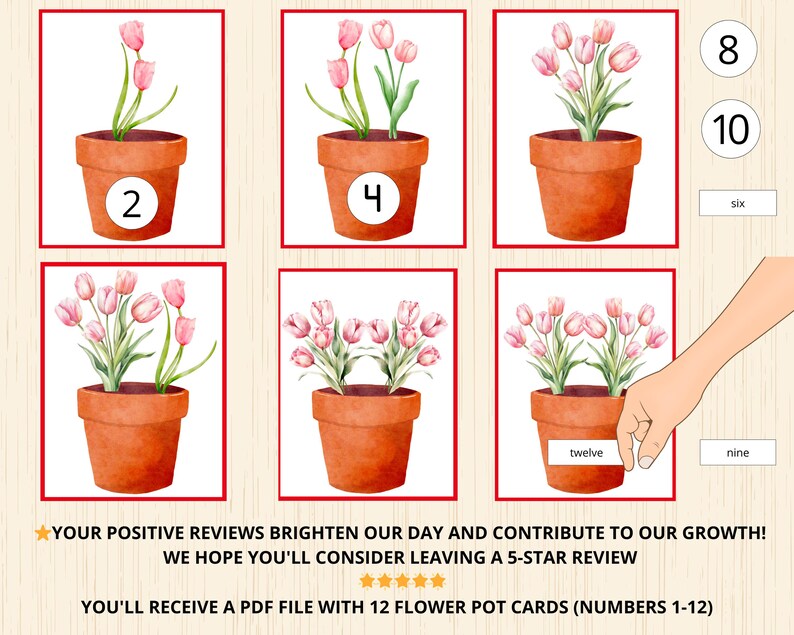 Flower Number Matching,flower Counting Game,spring Counting Numbers ...