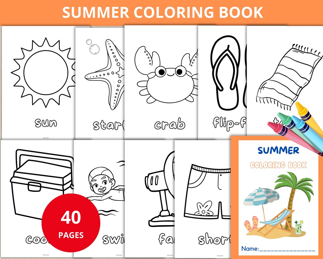 Summer Coloring Pages,beach Coloring Book,summer Coloring Sheets,summer ...