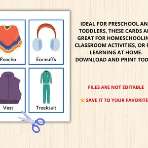 Winter Clothing Flashcard ,winter Clothes Flashcard,winter Vocabulary ...
