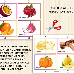 Fruit Puzzles,fruits Matching Cards Game,symmetry Puzzle,symmetry ...
