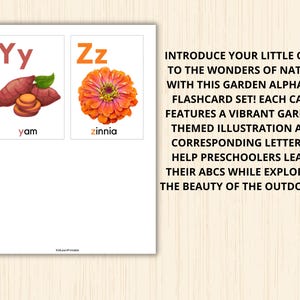 Garden Alphabet Cards,nature Flashcard,abc Flashcard,alphabet Cards for ...