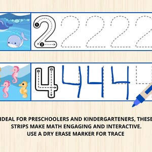 Ocean Animals Number Tracing,handwriting Practice,writing Skills ...