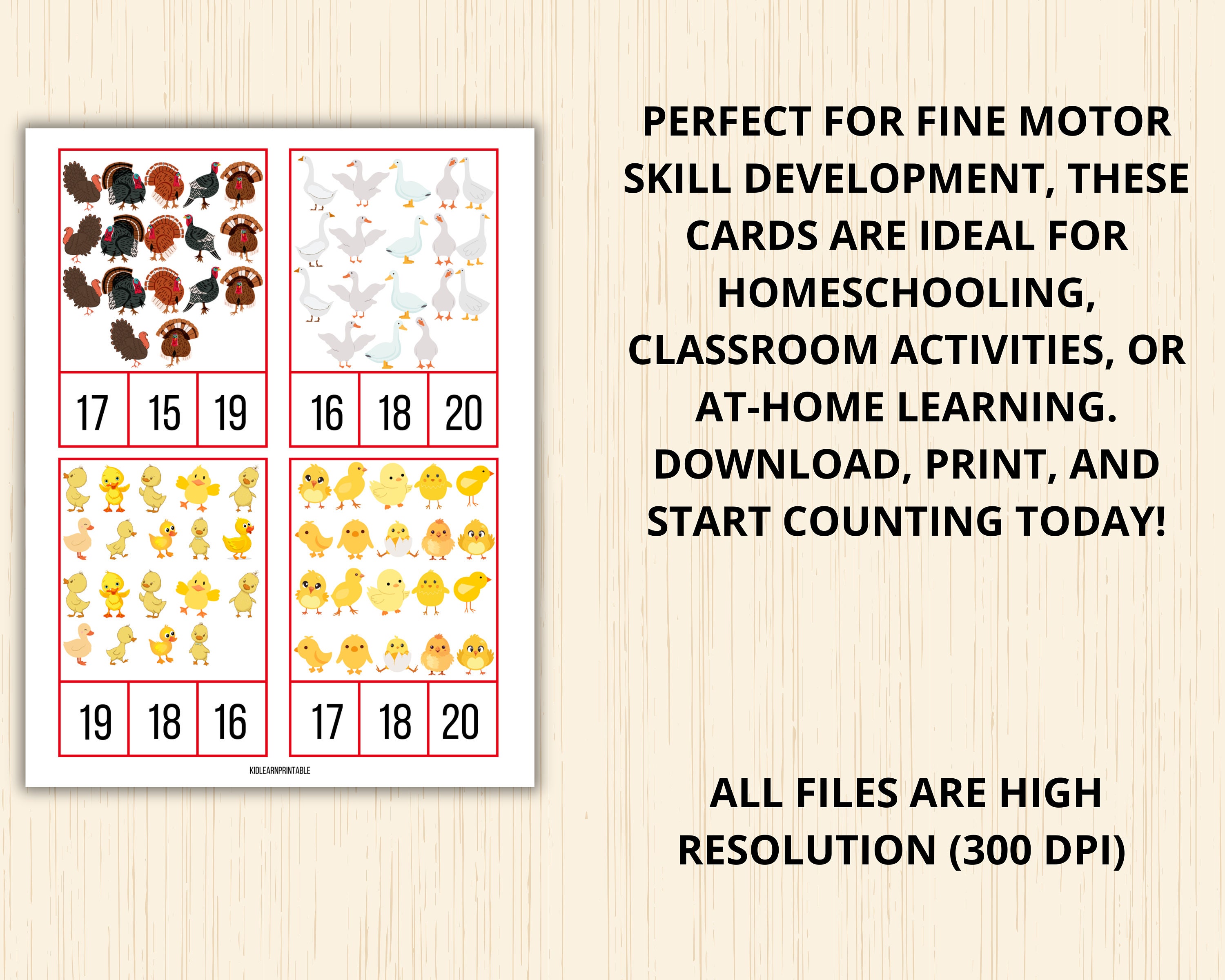 Farm Animals Count and Clip Cards,farm Unit Study,farm Preschool ...