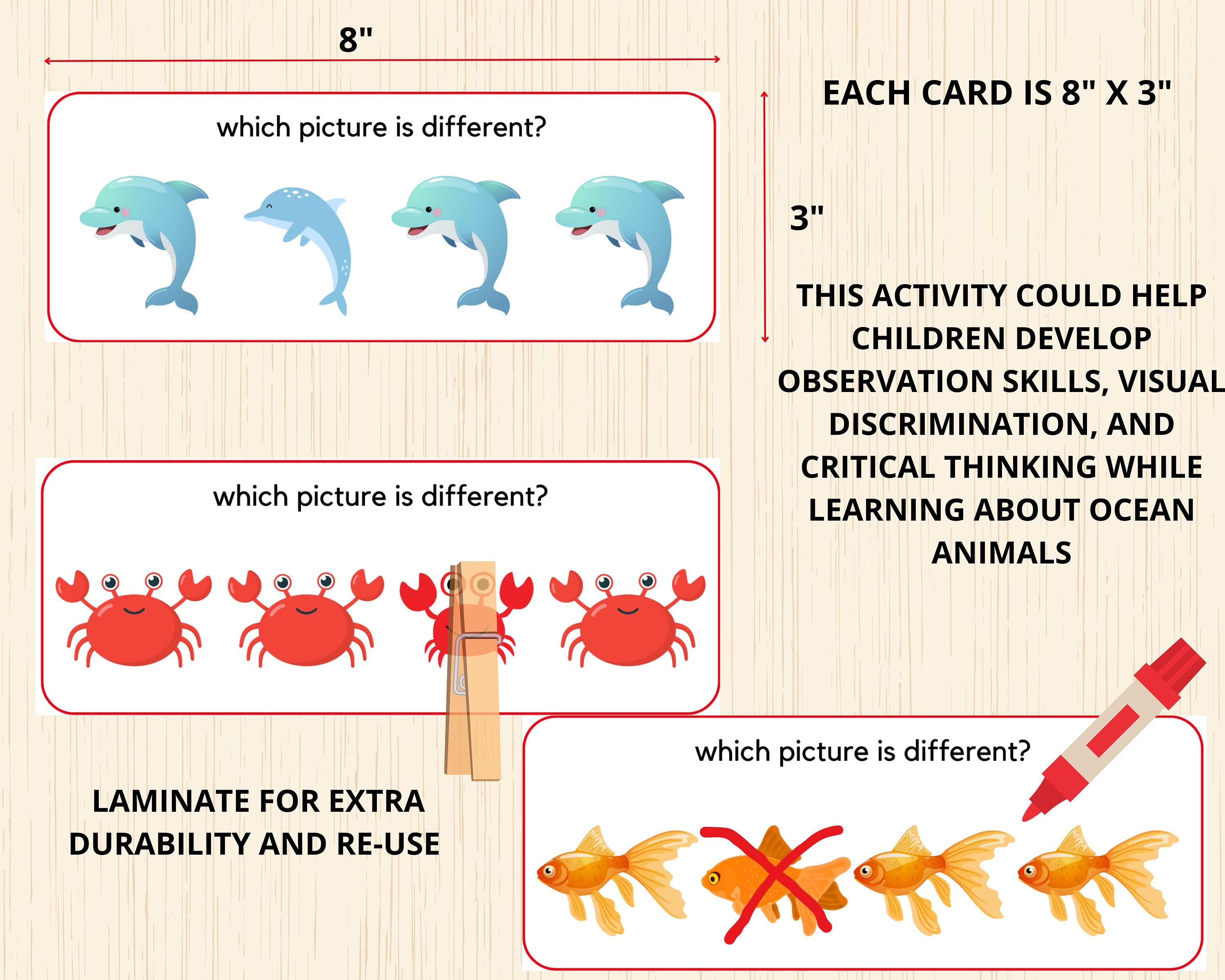 Find the Odd One Out,ocean Animals Activity,matching Similar and ...