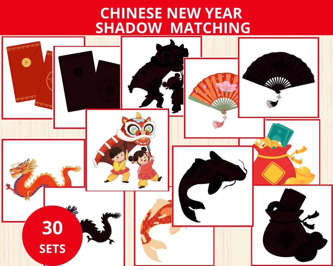Chinese New Year Shadow Matching,matching Activity,lunar New Year ...