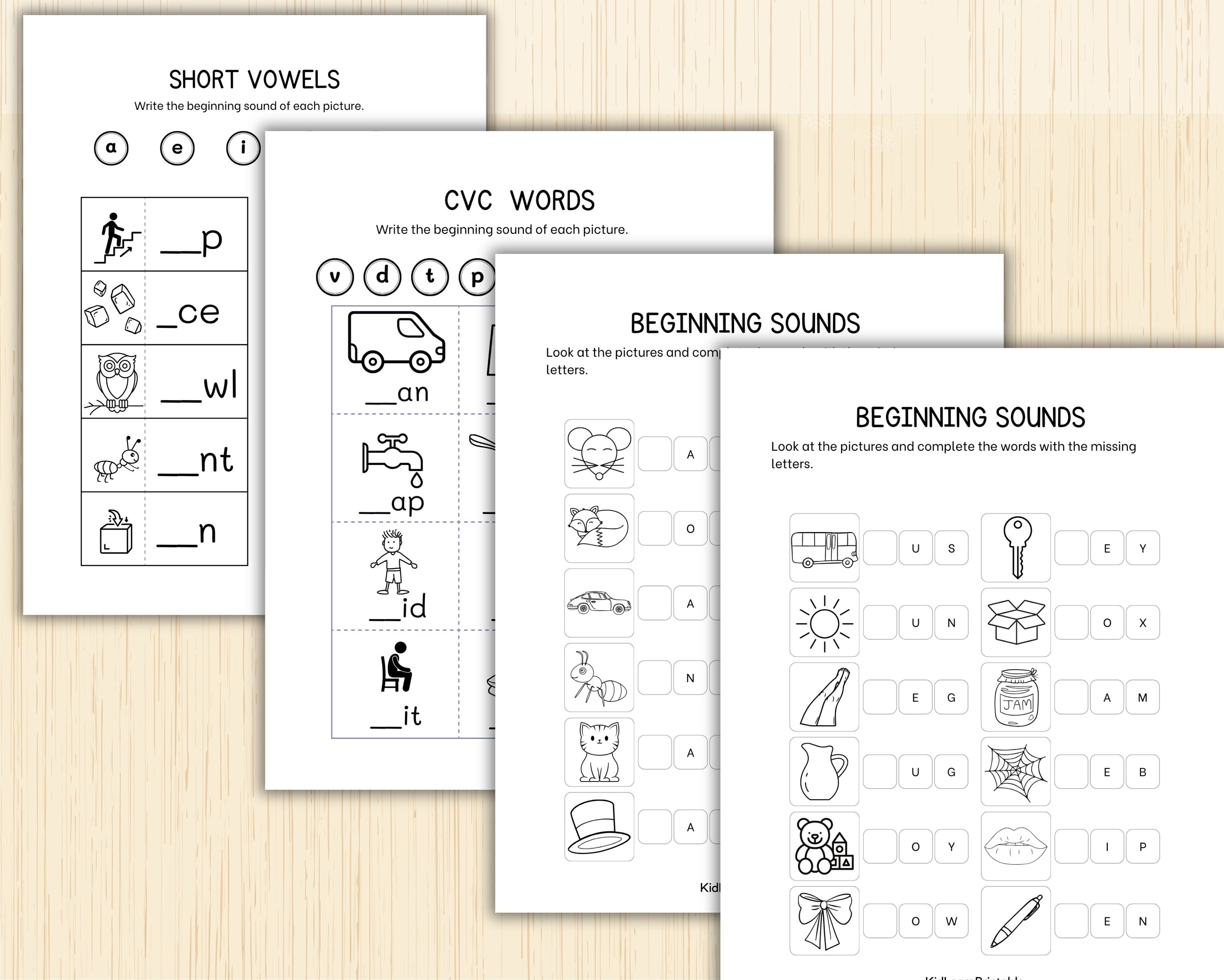 Beginning Sound Worksheet, Initial Sound, Phonics Printable ...