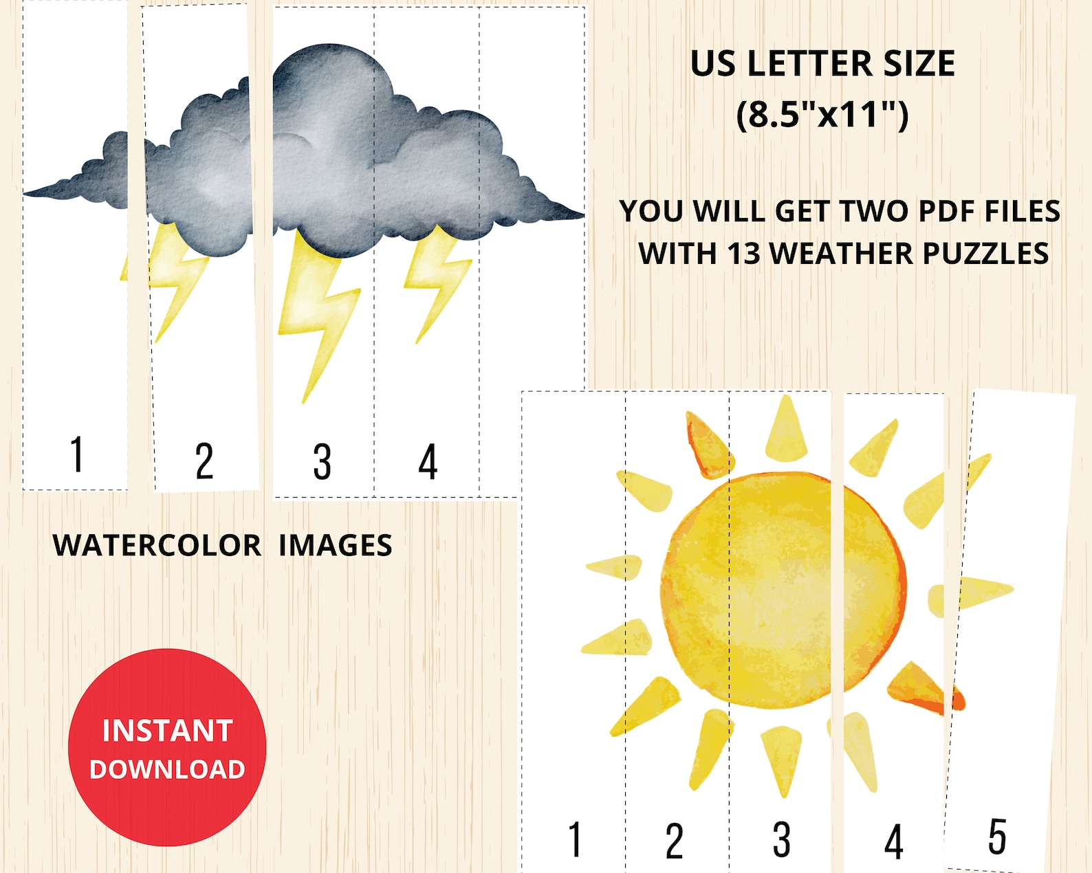 Weather Puzzles,weather Preschool, Number Sequence Puzzles, 1-10 ...