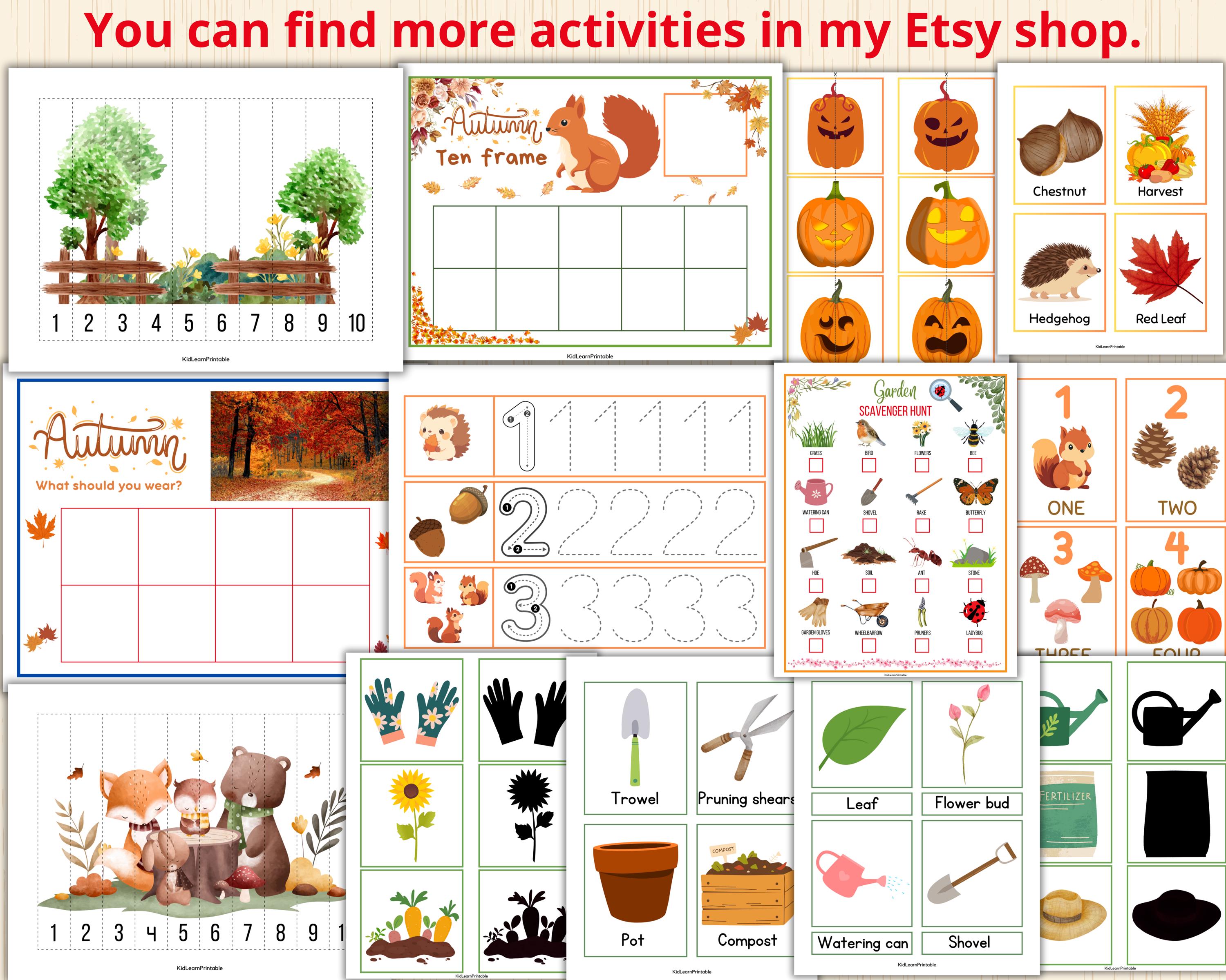 Garden Count and Clip Cards,garden Counting Clip,number 1-10,number ...