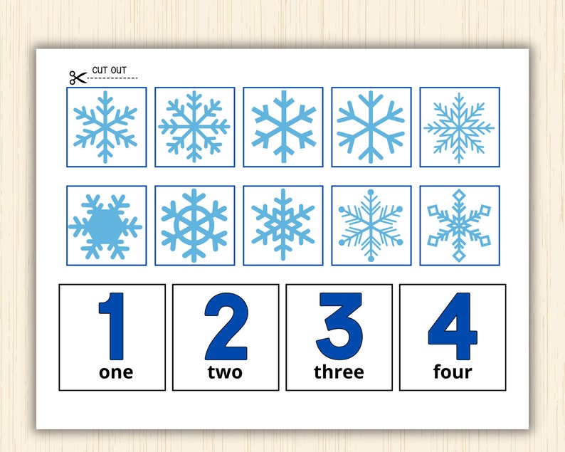 Winter Numbers 1-10 Count and Match, Snowman Math Activity, Preschool ...