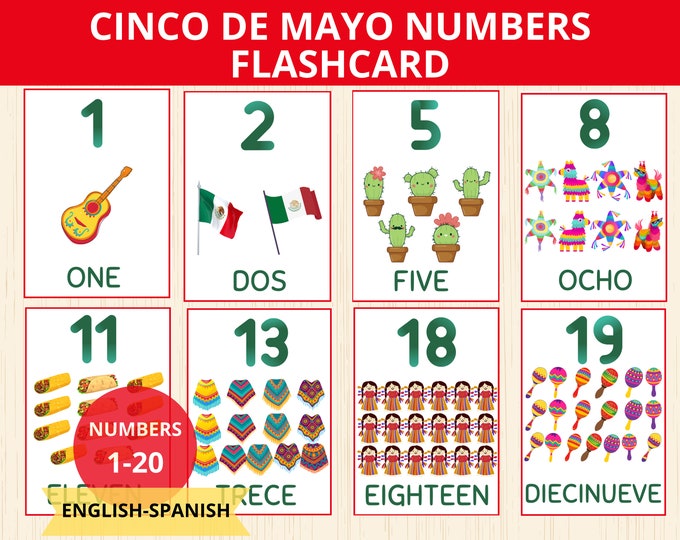 Printable Bilingual Number Flashcards | Mini Counting Cards | Number 1 ...