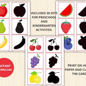 Fruits Shadow Matching,fruits Matching Game,fruit Montessori,fruits ...