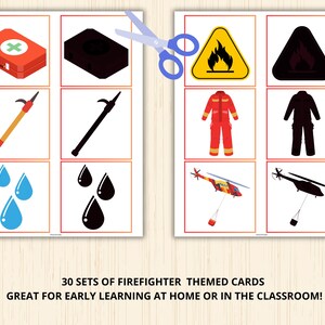 Firefighter Shadow Matching,firefighter Party Game,firefighter ...