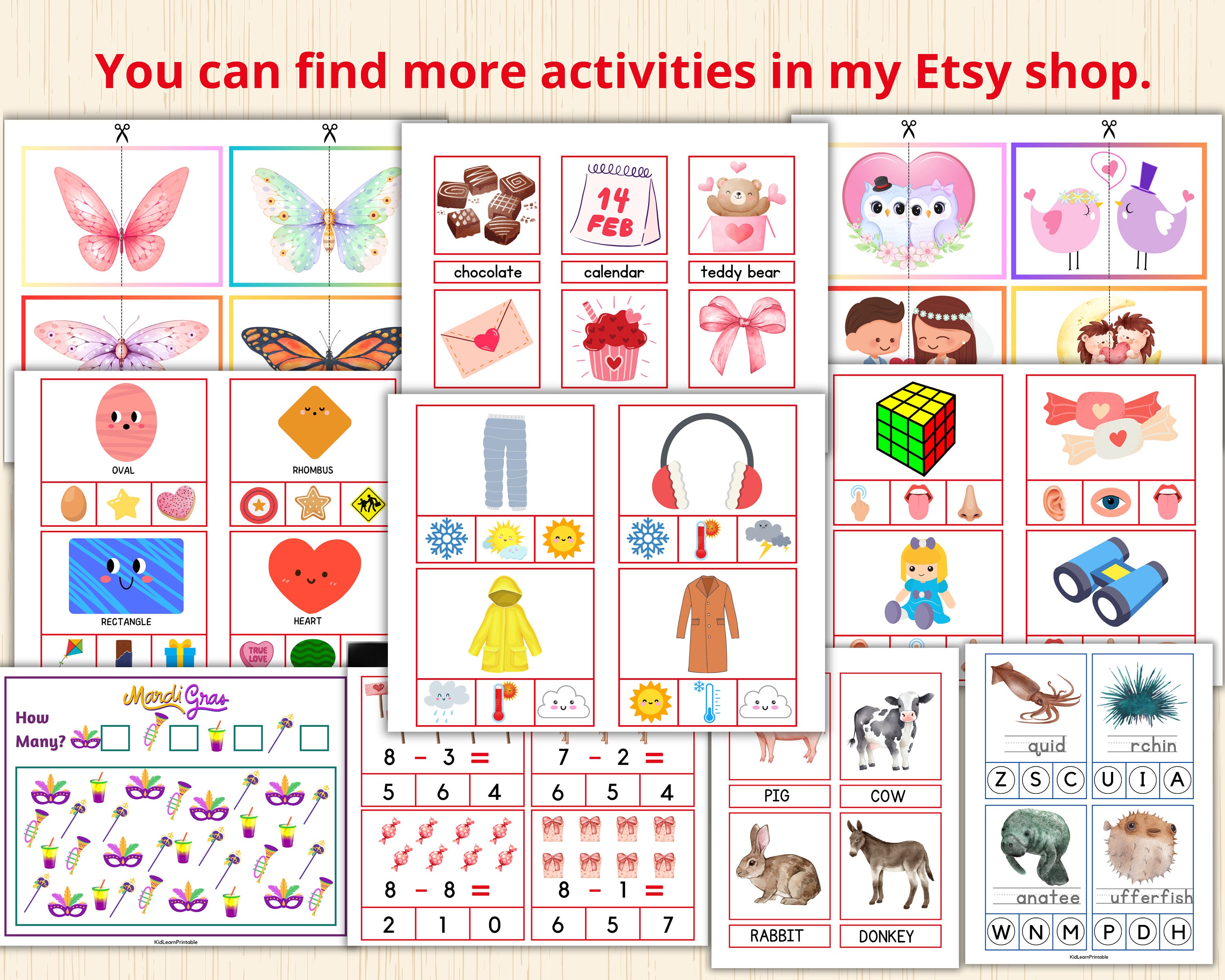 Ocean Animals Shadow Matching Cards,sea Animals Shadow,sea Animals ...