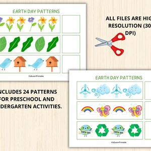 Earth Day Patterns,earth Day Busy Book,earth Day Activity, Cut and ...