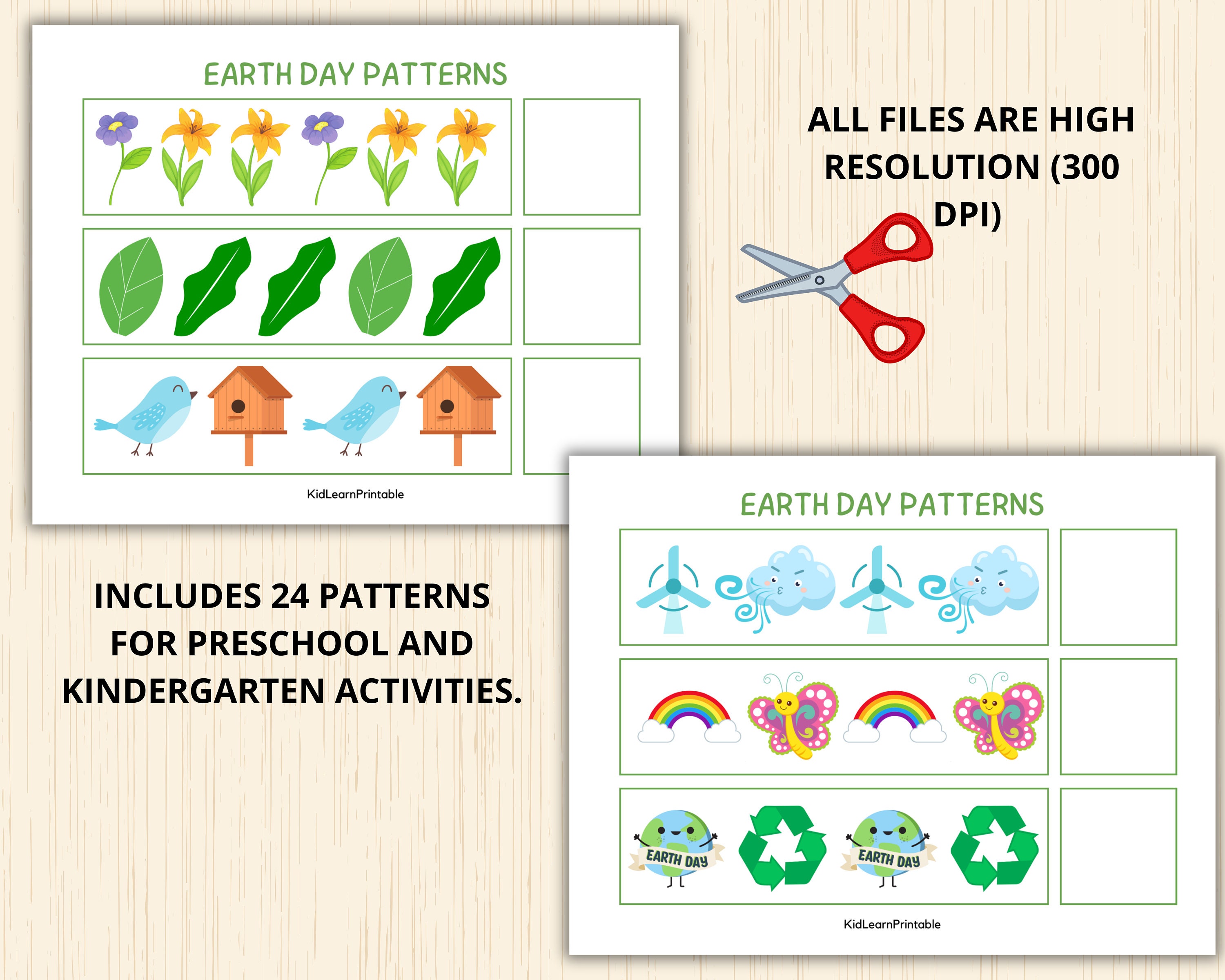 Earth Day Patterns,earth Day Busy Book,earth Day Activity, Cut and ...