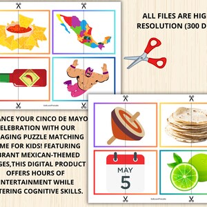 Cinco De Mayo Matching Game,preschool Activity,montessori,matching ...