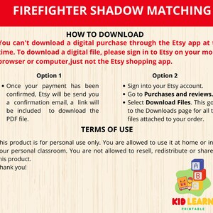 Firefighter Shadow Matching,firefighter Party Game,firefighter ...