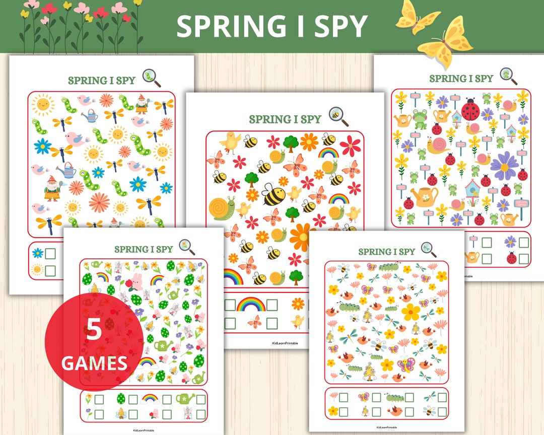 Spring I Spy,i Spy Game,spring Activity,look and Find,learn to Count,i ...