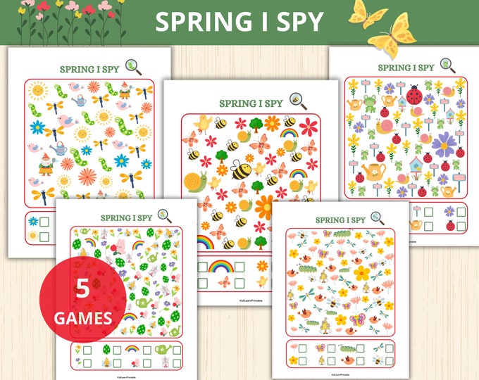 Spring I Spy Worksheets, Spring Printable Activities, Easter Activity ...