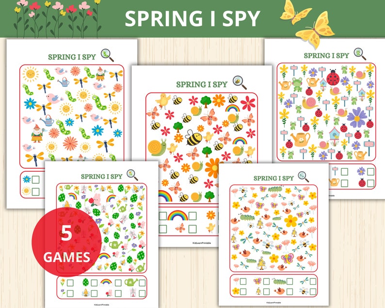 Spring I Spy,i Spy Game,spring Activity,look and Find,learn to Count,i ...